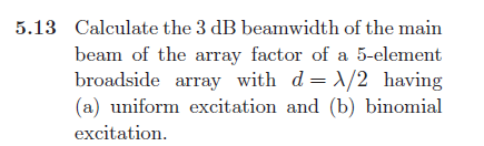 Calculate the 3 dB beamwidth of the main beam of the | Chegg.com