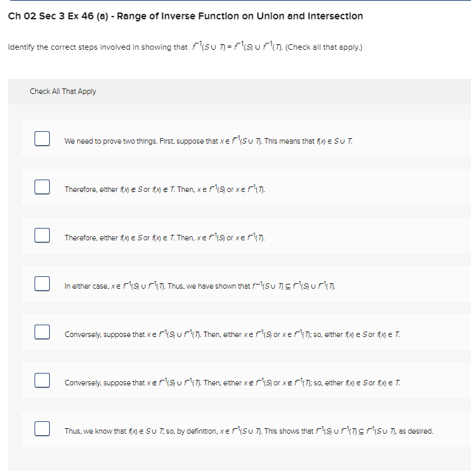 Solved Ch 02 Sec 3 Ex 46 (a) - Range of Inverse Function on | Chegg.com