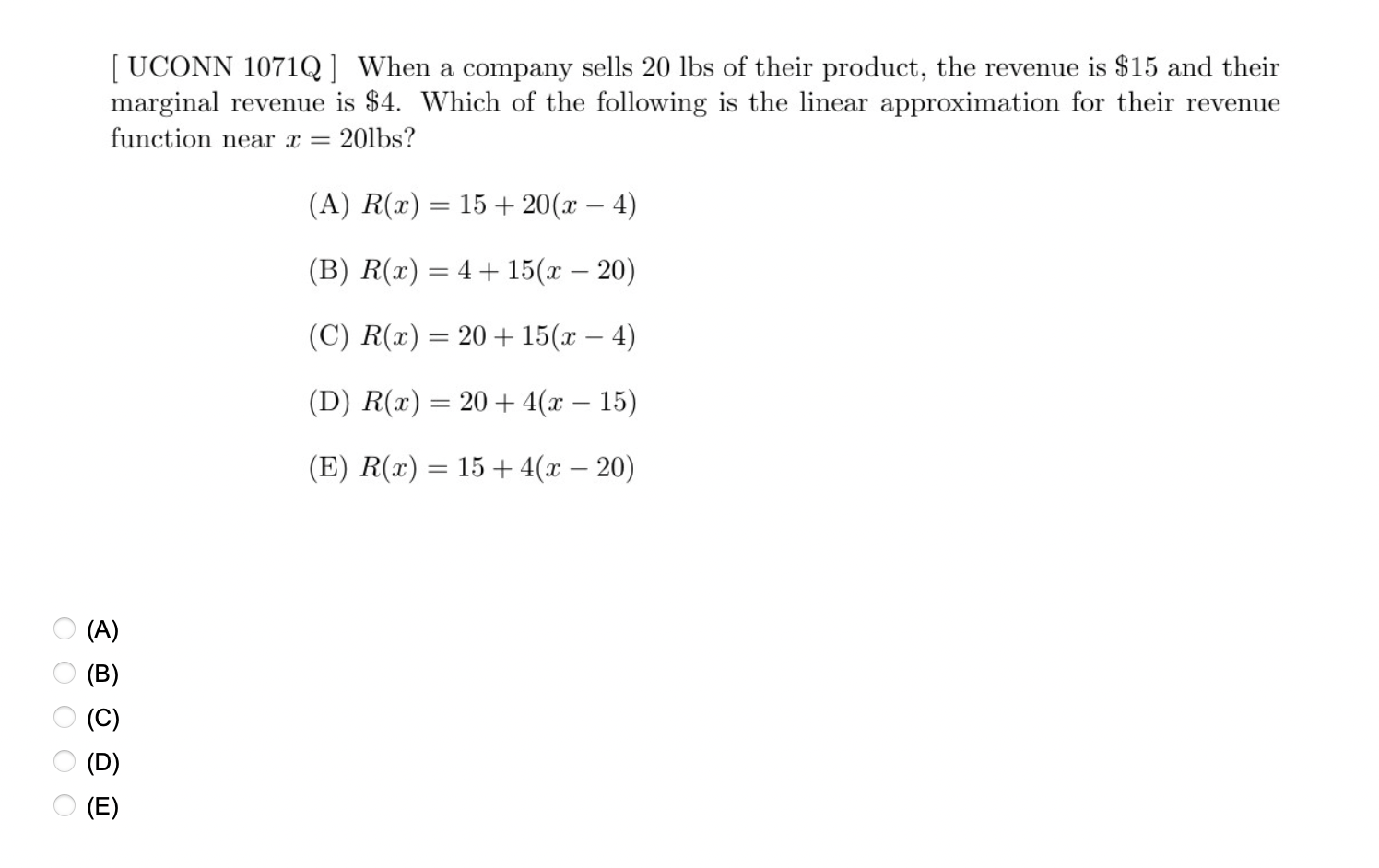 Solved [ UCONN 1071Q] When a company sells 20lbs of their | Chegg.com