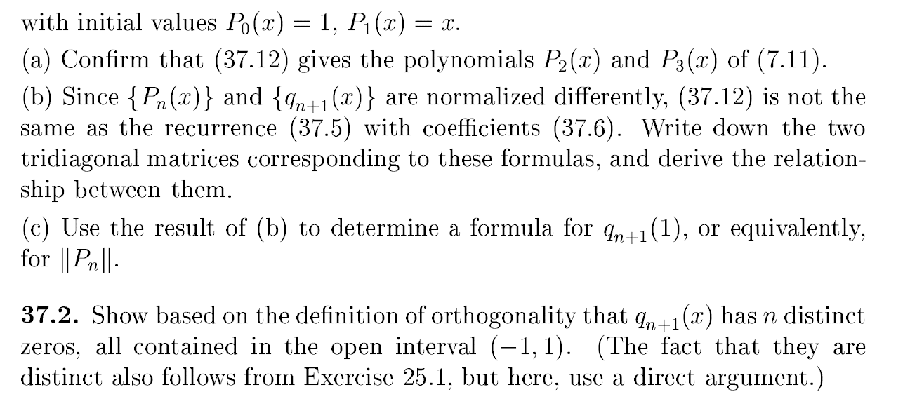 Solved 37.1. The standard recurrence relation for Legendre | Chegg.com