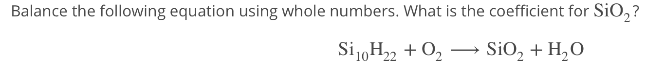 Solved Balance the following equation using whole numbers. | Chegg.com