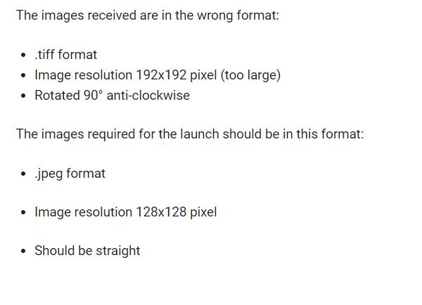 The images received are in the wrong format: . tiff format Image ...