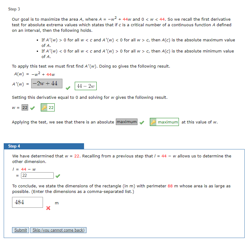 Solved Tutorial Exercise Find the dimensions of a rectangle | Chegg.com