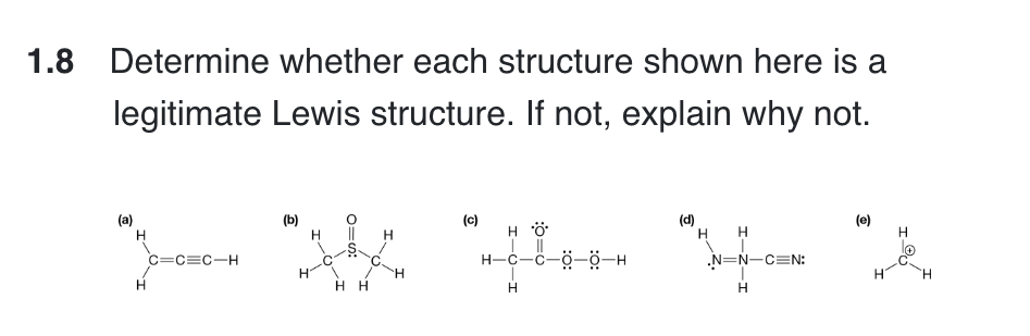 Solved 1.8 ﻿Determine whether each structure shown here is | Chegg.com