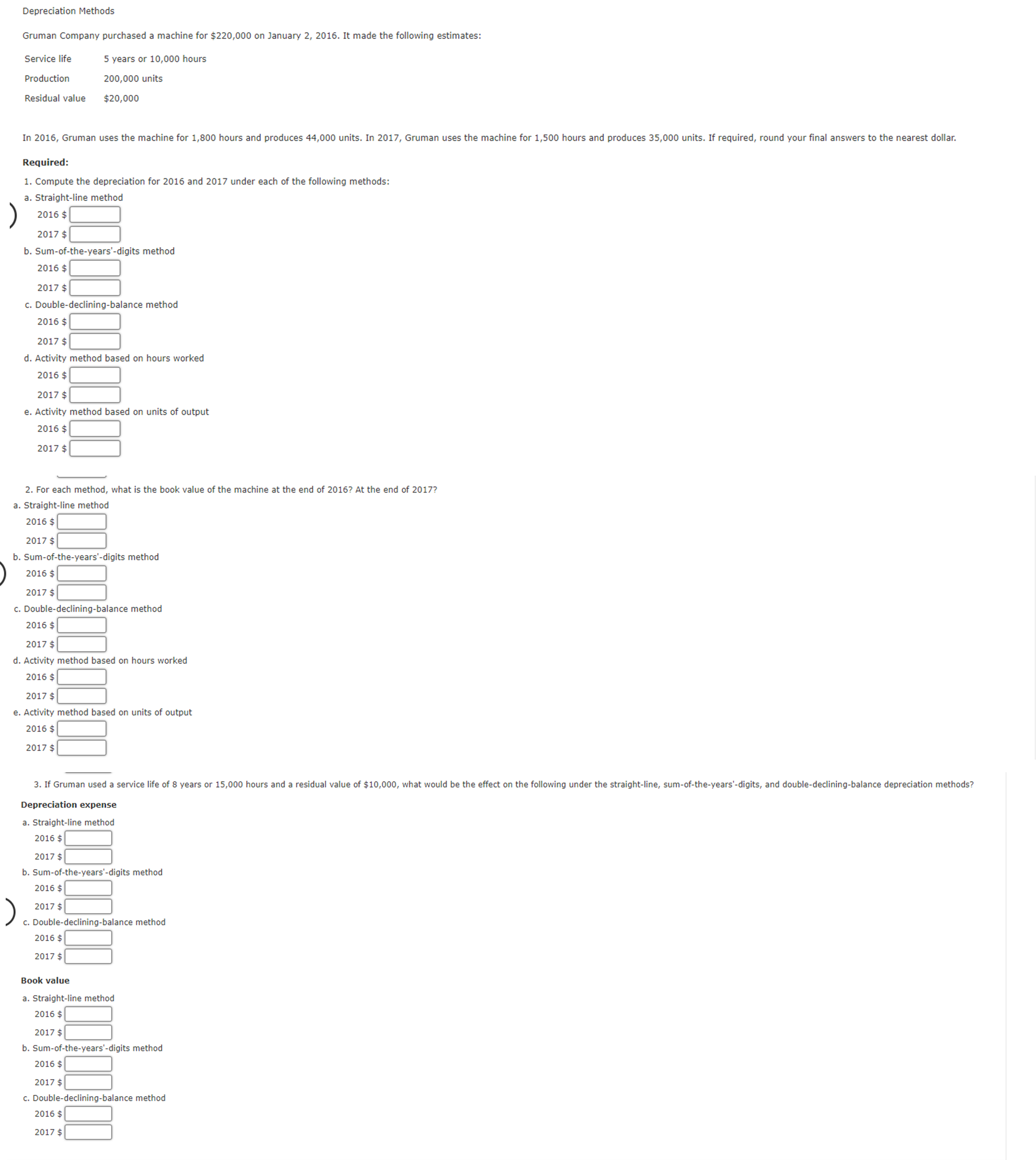 Solved (NUMBER ONE IS COMPLETED, 2 ﻿AND 3 ﻿ARE ONLY | Chegg.com