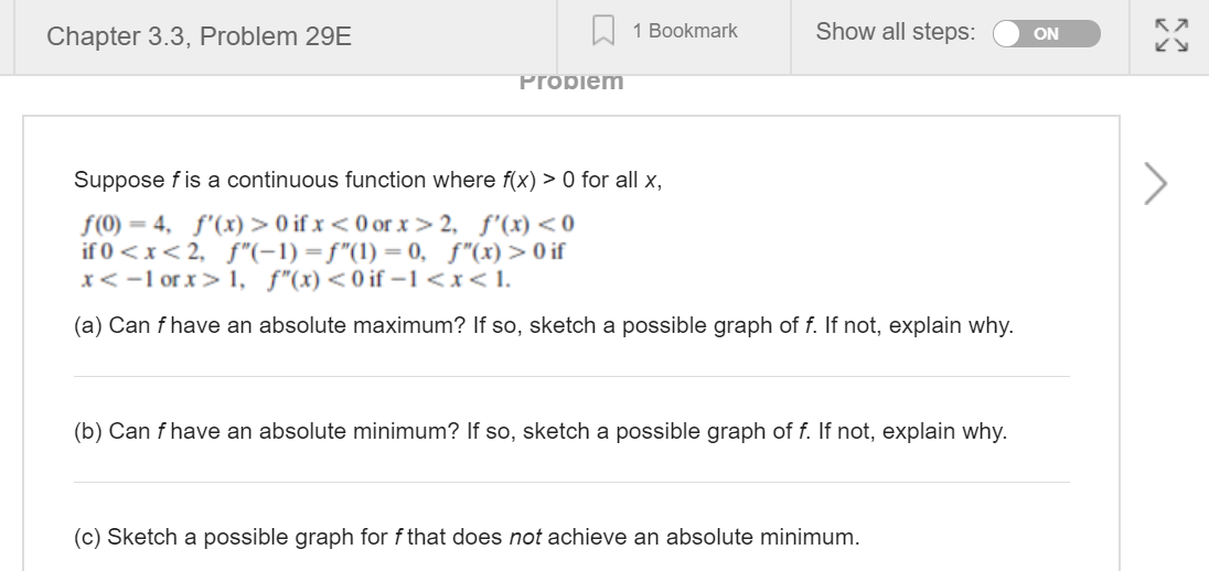 Solved Chapter 3.3, Problem 29E 1 Bookmark Show all steps: | Chegg.com
