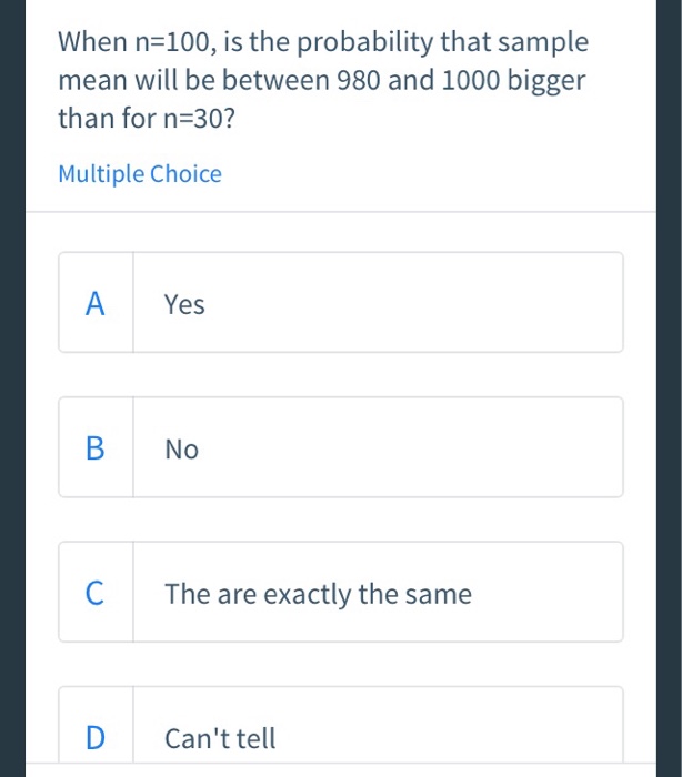 Solved When n=100, is the probability that sample mean will | Chegg.com