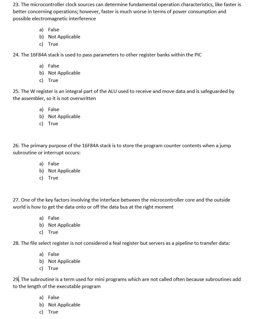 Solved 23. The microcontroller clock sources can determine | Chegg.com