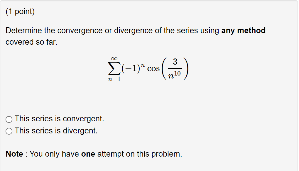 Solved Determine the convergence or divergence of the series | Chegg.com