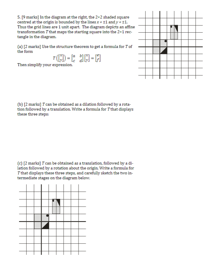 [ 9 ﻿marks] ﻿In the diagram at the right, the 2×2 | Chegg.com