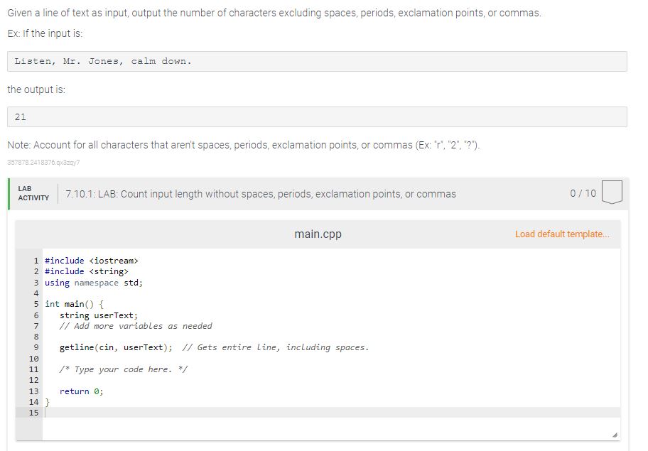 Solved Given A Line Of Text As Input Output The Number Of