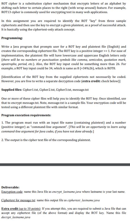 Solved ROT cipher is a substitution cipher mechanism that | Chegg.com