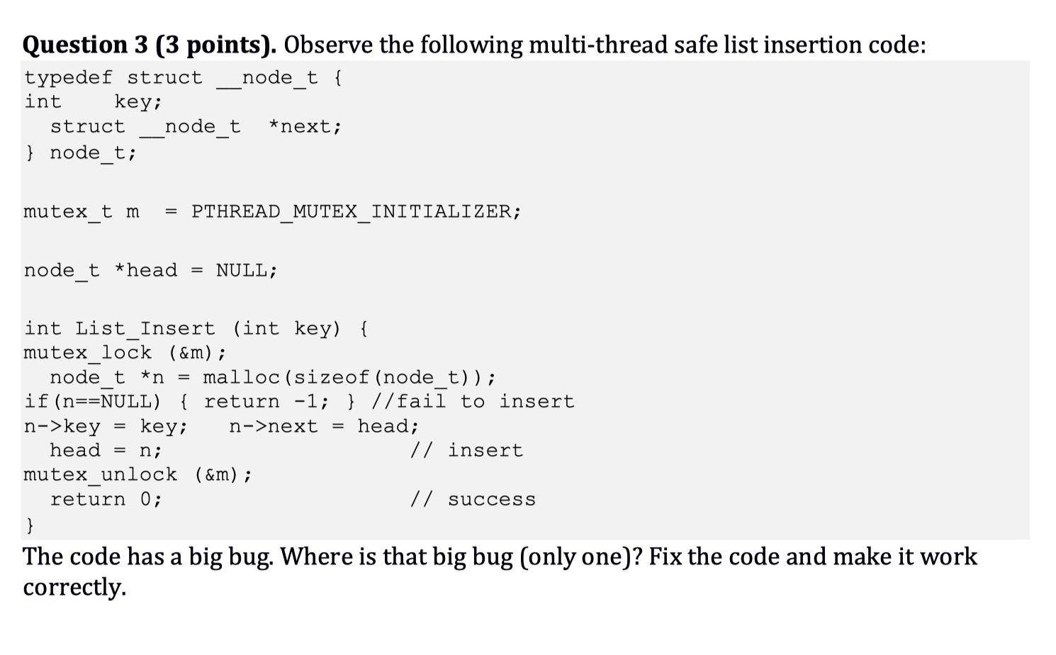 Solved Question 3 (3 points). Observe the following | Chegg.com