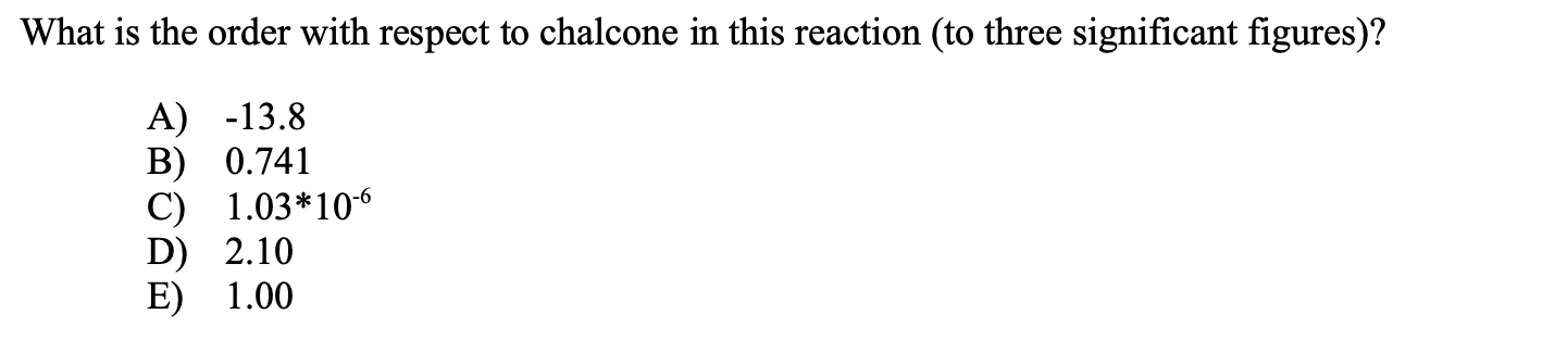 Leung and Savizky studied the kinetics of chalcone | Chegg.com