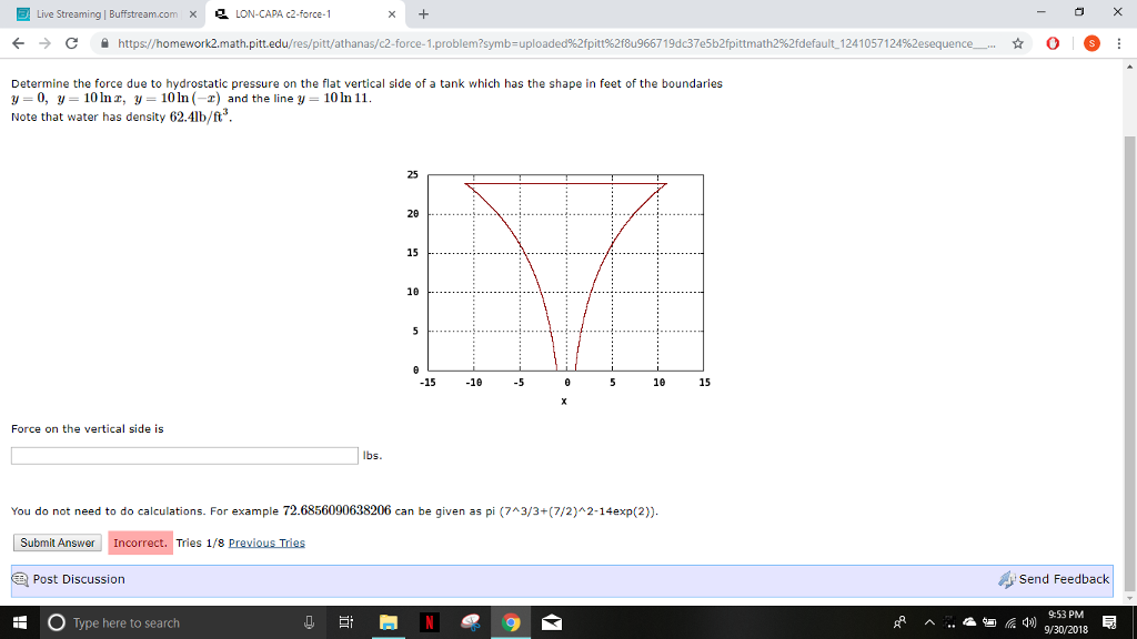 Solved Live Streaming | Buffstream.com LON-CAPA c2-force-1 ← | Chegg.com