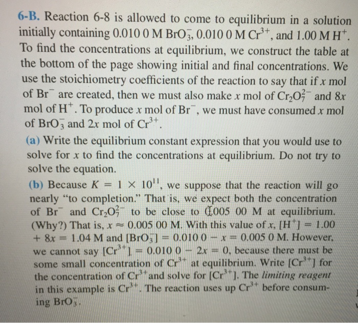 Solved 6-B. Reaction 6-8 is allowed to come to equilibrium | Chegg.com