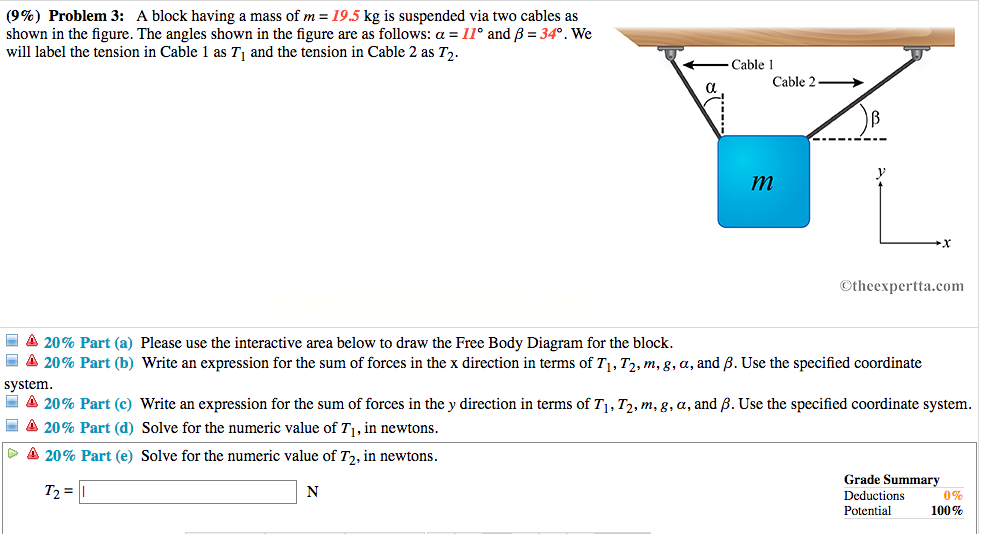 Solved: (9%) Problem 3: A Block Having A Mass Of M= 19.5 K... | Chegg.com