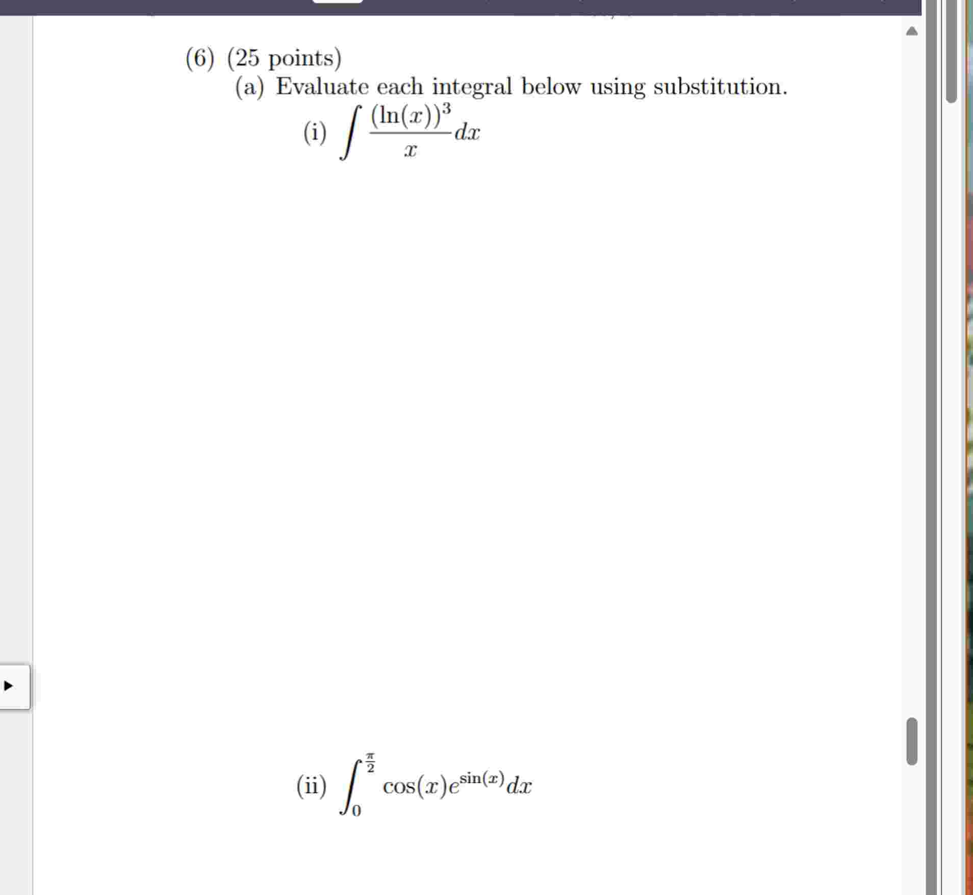 Solved (a) ﻿Evaluate each integral below using | Chegg.com
