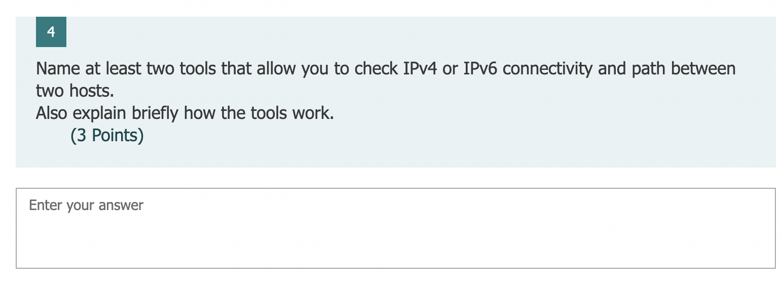 Solved Name at least two tools that allow you to check IPv4 | Chegg.com