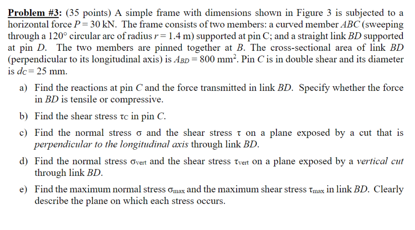 Solved Figure 3Problem \#3: (35 points) A simple frame with | Chegg.com