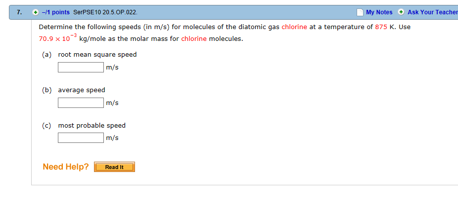 Solved 7. -11 points SerPSE10 20.5.OP.022. My Notes Ask Your | Chegg.com Solved 7. -11 points SerPSE10 20.5.OP.022. My Notes Ask Your | Chegg.com