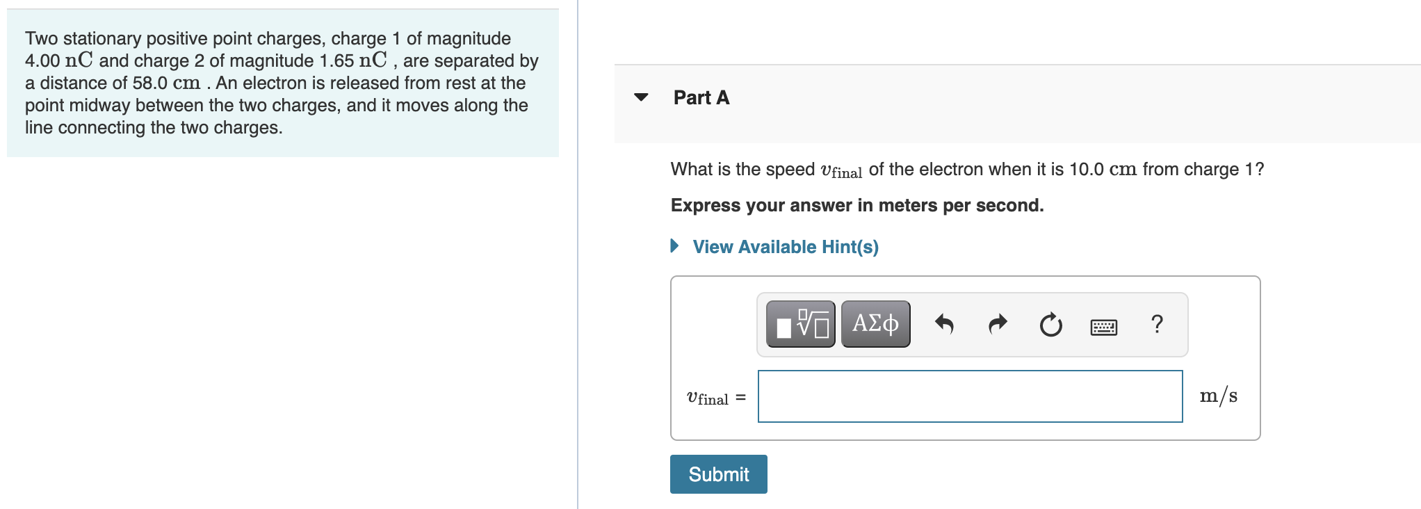 Solved Two stationary positive point charges, charge 1 of | Chegg.com