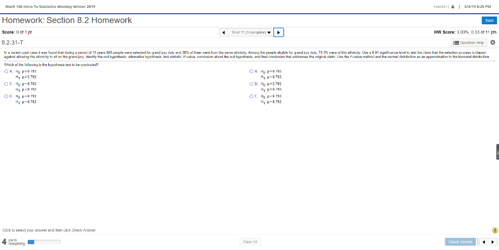 Solved Math 146 Intro To Statistics Monday Winter 2019 | Chegg.com