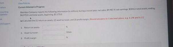 Solved View Policies Current Attempt in Progress Sheridan | Chegg.com