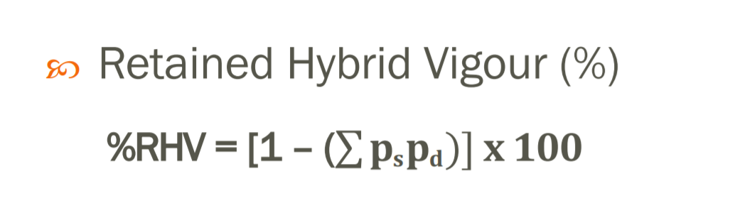 Solved Calculate the proportion of F1 hybrid vigour (%RHV) | Chegg.com