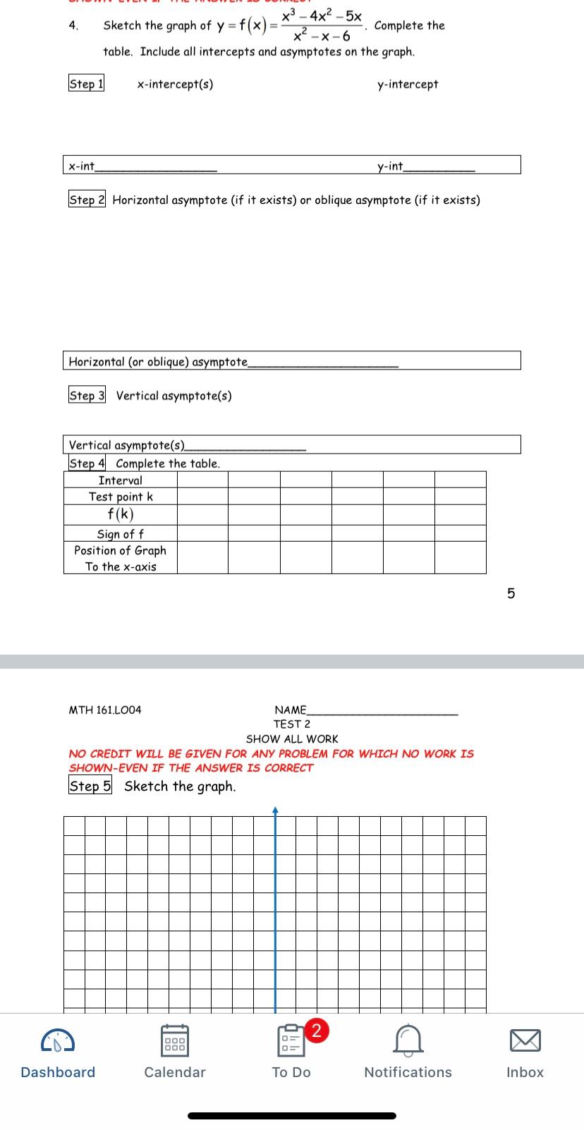 Solved 4. X3-4x2 -5x Sketch the graph of y = f(x) = Complete | Chegg.com