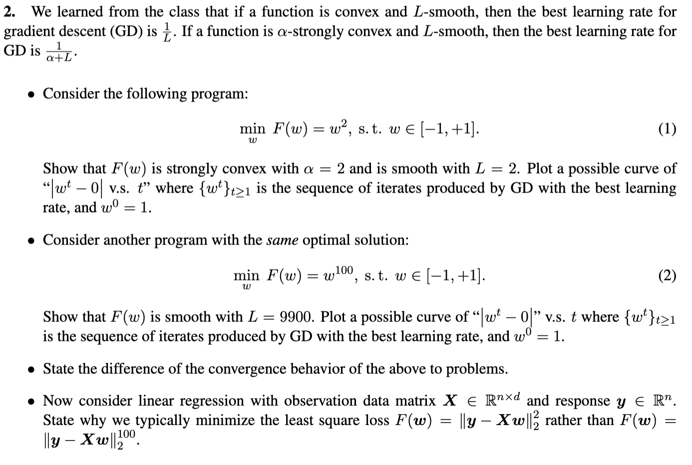 2. We learned from the class that if a function is | Chegg.com