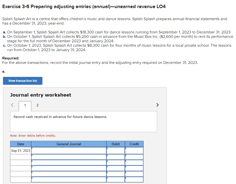 Solved Exercise 3-6 Preparing adjusting entries | Chegg.com Solved Exercise 3-6 Preparing adjusting entries | Chegg.com