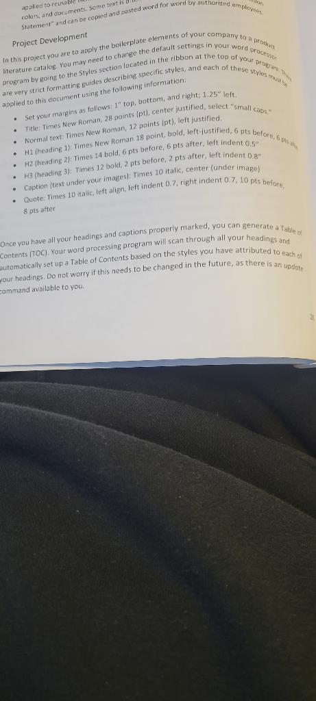 Solved Complete the Project Development exercise on page 20. | Chegg.com