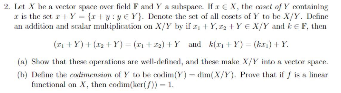 Solved This problem is from Functional Analysis and Metric | Chegg.com