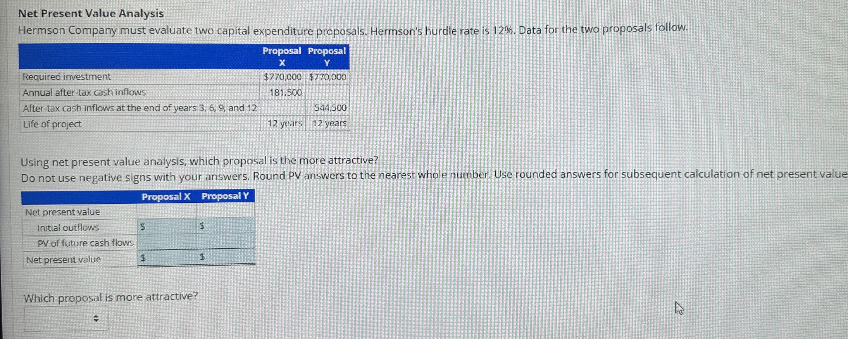 Solved Net Present Value Analysis Hermson Company must | Chegg.com