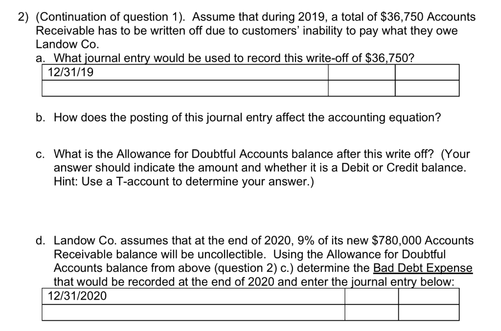 Solved Part 1: Accounts Receivables and Allowance Method 1) | Chegg.com