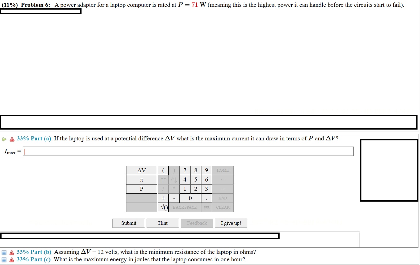 Solved 11\%) Problem 6: A power adapter for a laptop | Chegg.com