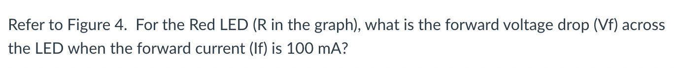 Solved Refer to Figure 4. For the Red LED (R in the graph), | Chegg.com