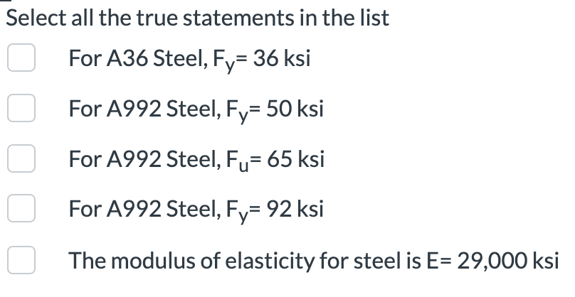 Solved Select all the true statements in the list For A36 | Chegg.com