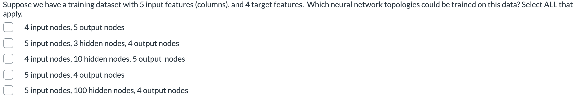 Solved Suppose we have a training dataset with 5 input | Chegg.com