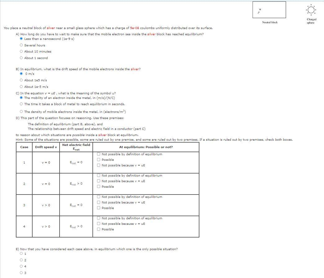 Solved You place a neutral block of silver near a small | Chegg.com