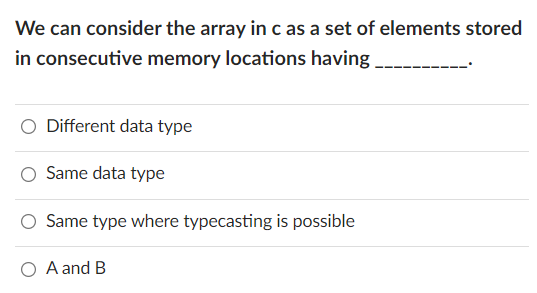 Solved Array is an example of type memory allocation. Run | Chegg.com