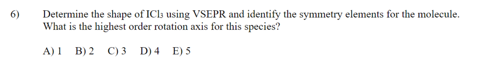 Solved Determine the shape of ICl3 using VSEPR and identify | Chegg.com