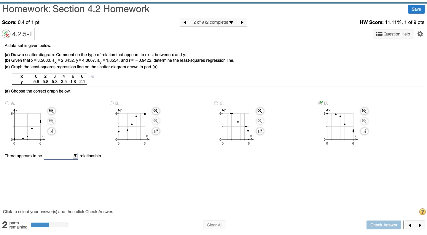 Solved Homework Section 4 2 Homework Save Score 0 4 Of 1