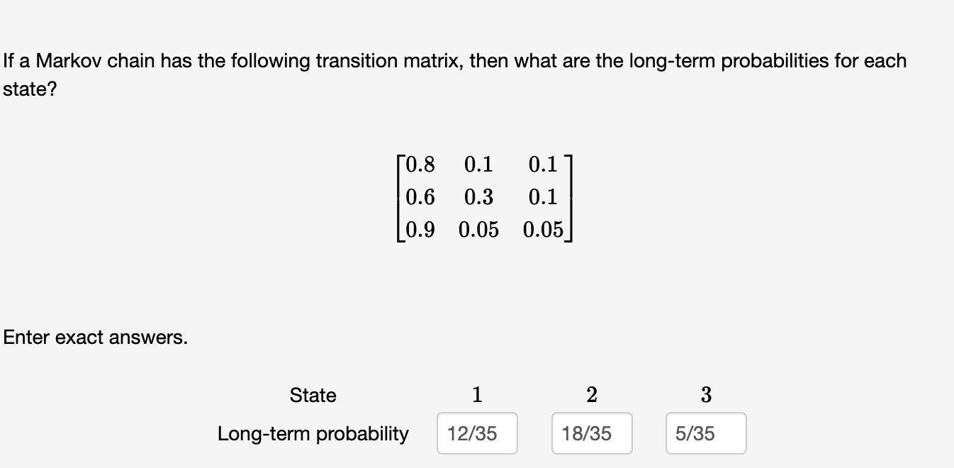 Solved If a Markov chain has the following transition | Chegg.com