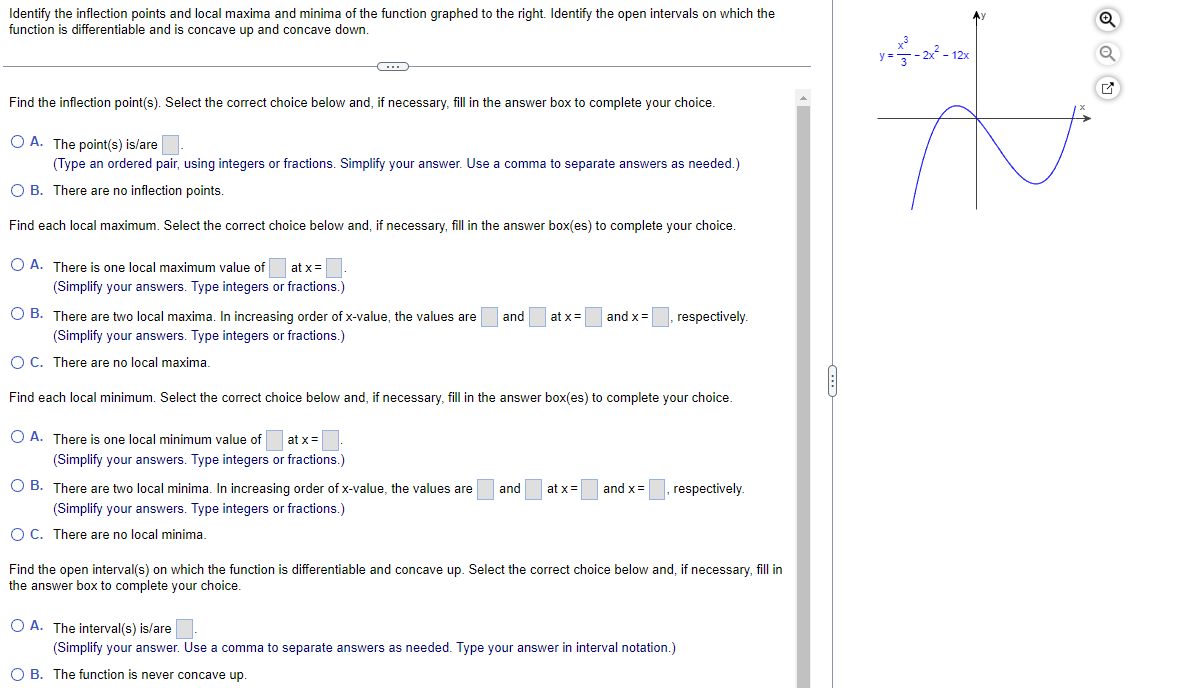 Solved Identify the inflection points and local maxima and | Chegg.com
