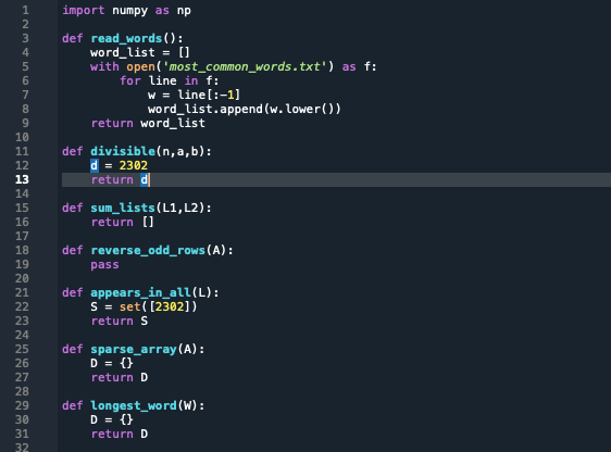 Solved 1. (General python) Write the function divisible | Chegg.com