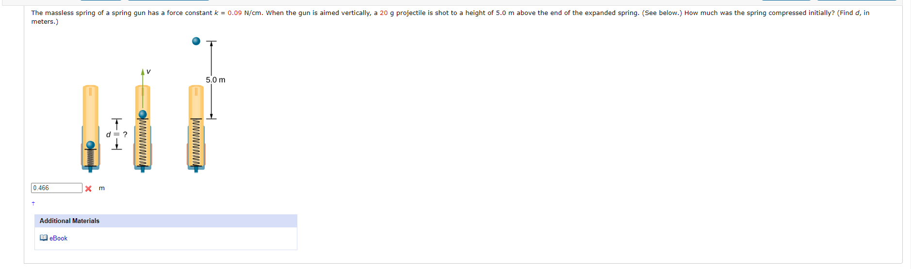 Solved The massless spring of a spring gun has a force | Chegg.com