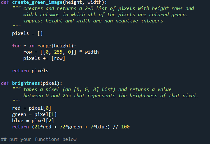 Solved 1. Write a function bw(pixels, threshold) that takes | Chegg.com