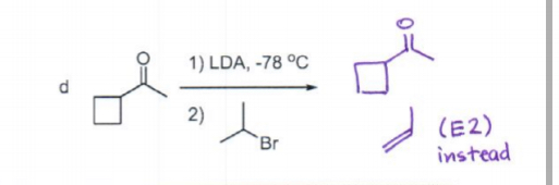 Solved 1) LDA, -78 °C d 2) Br (E2) instead | Chegg.com